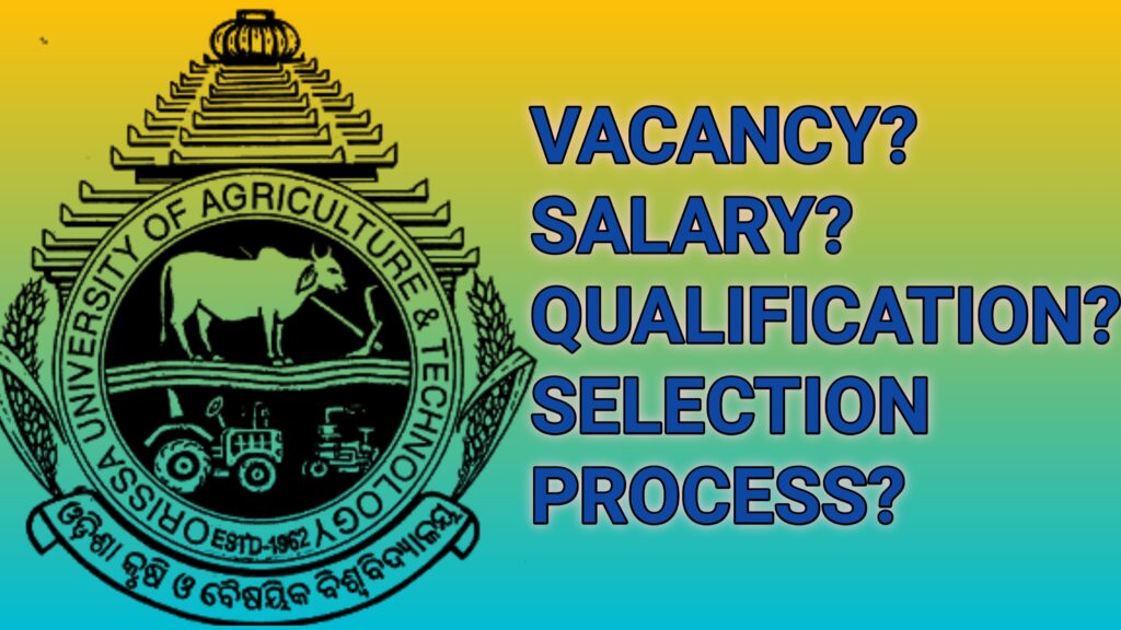 Ouat New Recruitment 2023 Odisha Govt Job Odisha Job News Jobs In